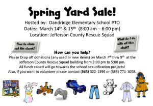 Dandridge Elementary School Spring Yard Sale, March 14 & 15, 2014 ...